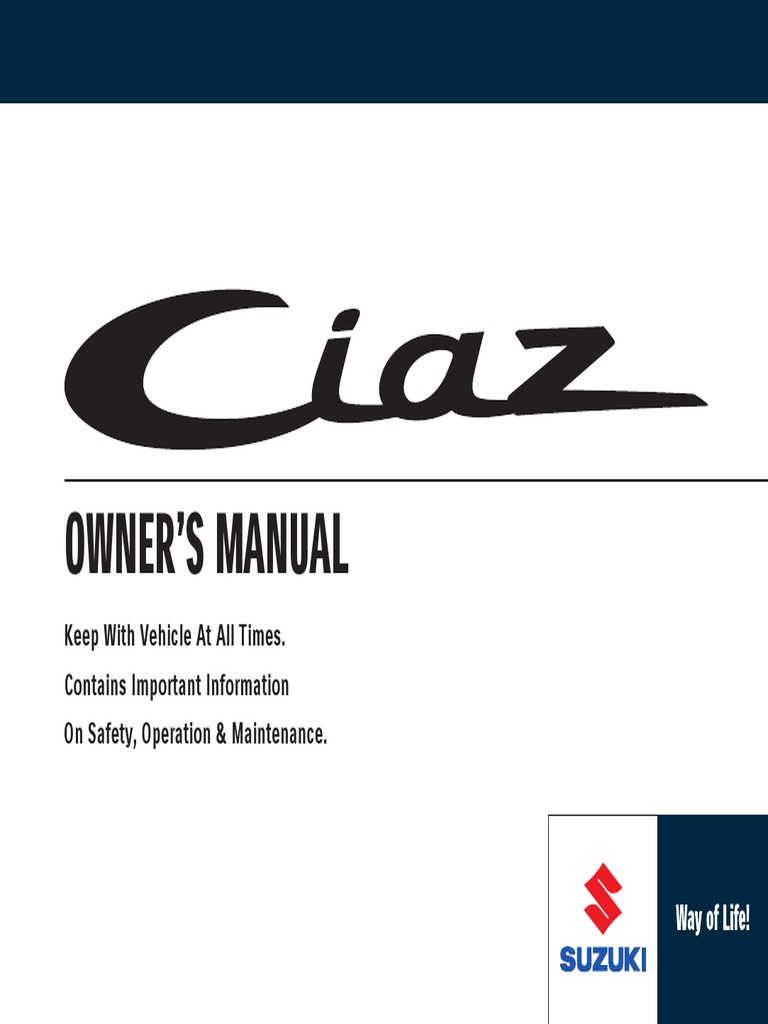 Ciaz Owners Manual English | PDF