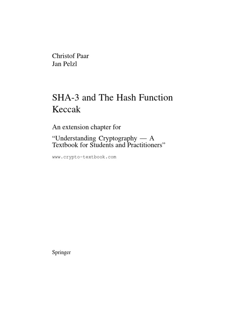 Understanding Cryptography Keccak | PDF