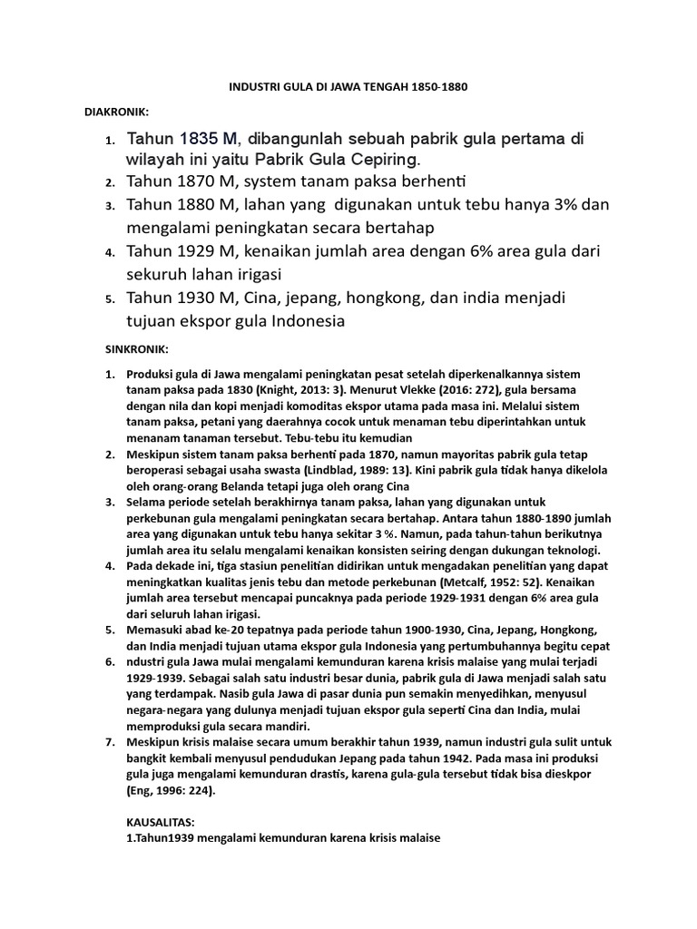 Industri Gula Di Jawa Tengah 1850 | PDF