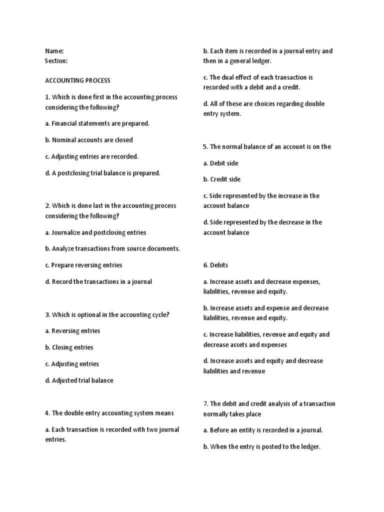 Accounting Process | PDF