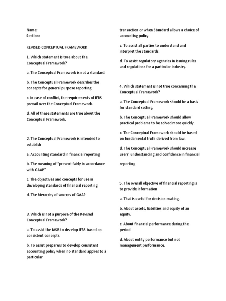 Revised Conceptual Framework | PDF
