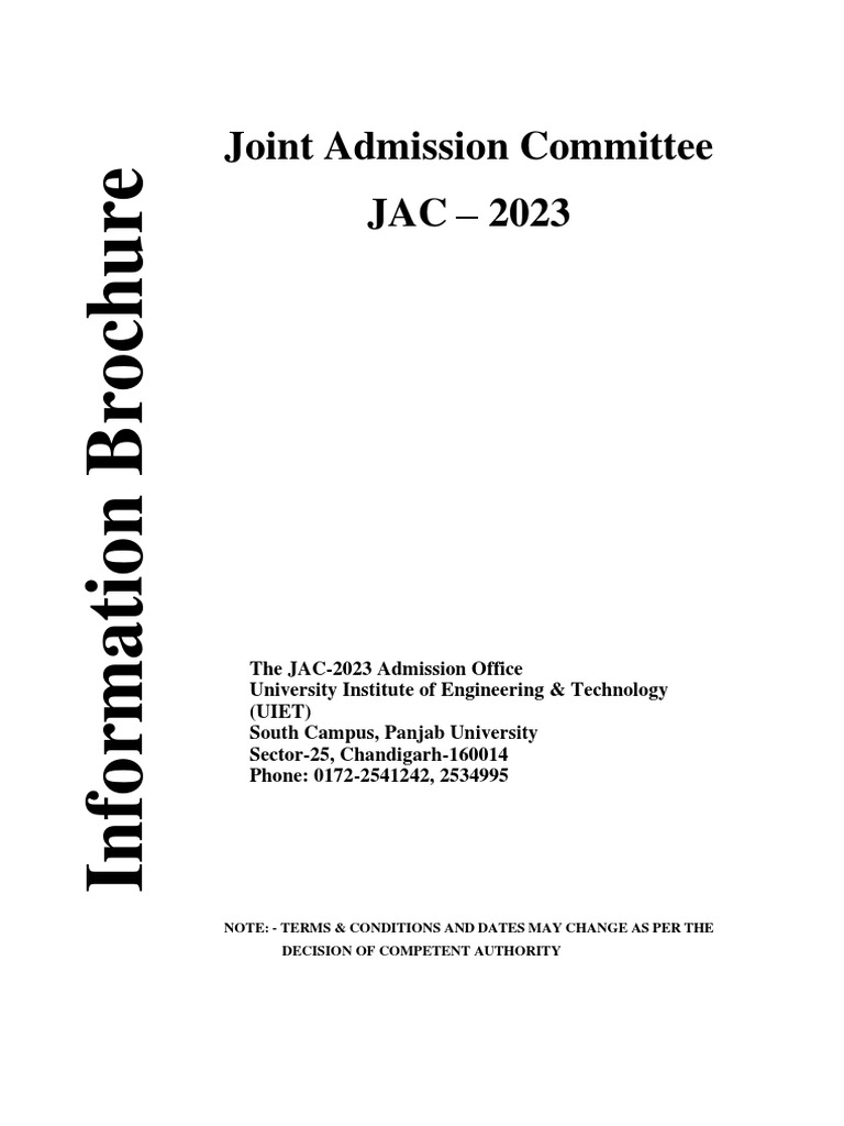 Joint Admission Committee JAC - 2023 | PDF