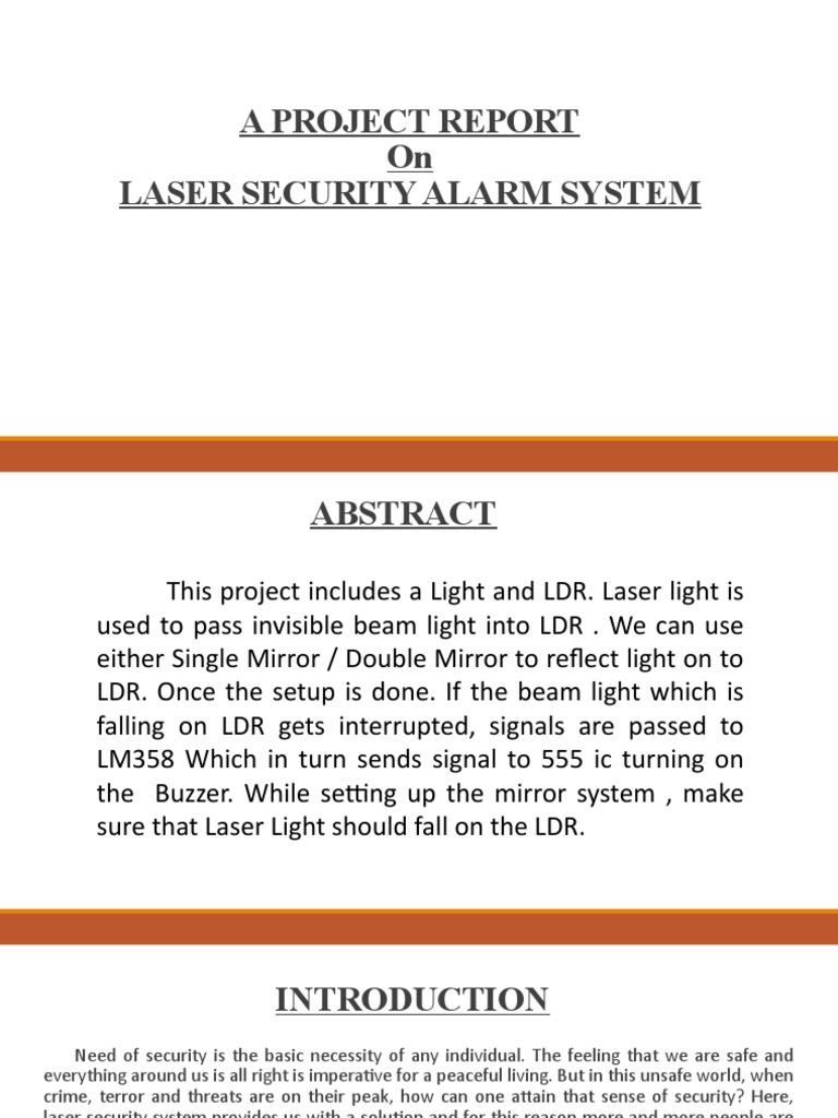Laser Security Alarm System | PDF | Computers | Technology & Engineering