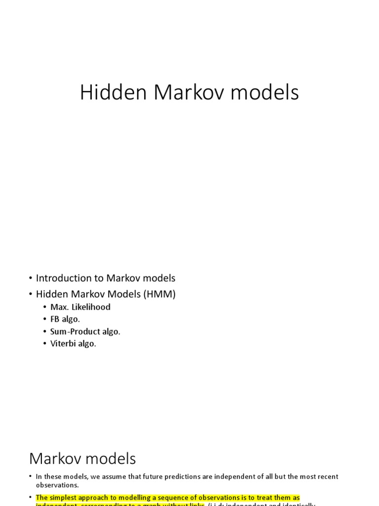 Hidden Markov Models | PDF