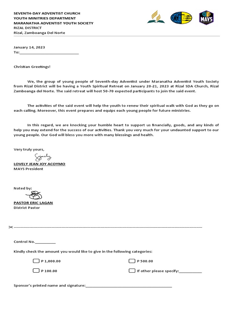 SOLICITATION-LETTER Sample | PDF