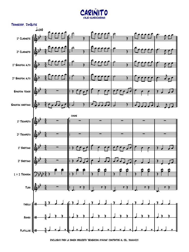 CARIÑITO - Partitura Completa | PDF