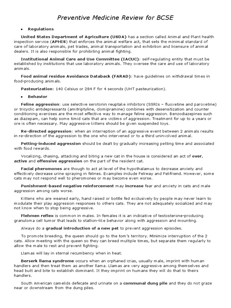 Preventive Medicine Review For BCSE | PDF