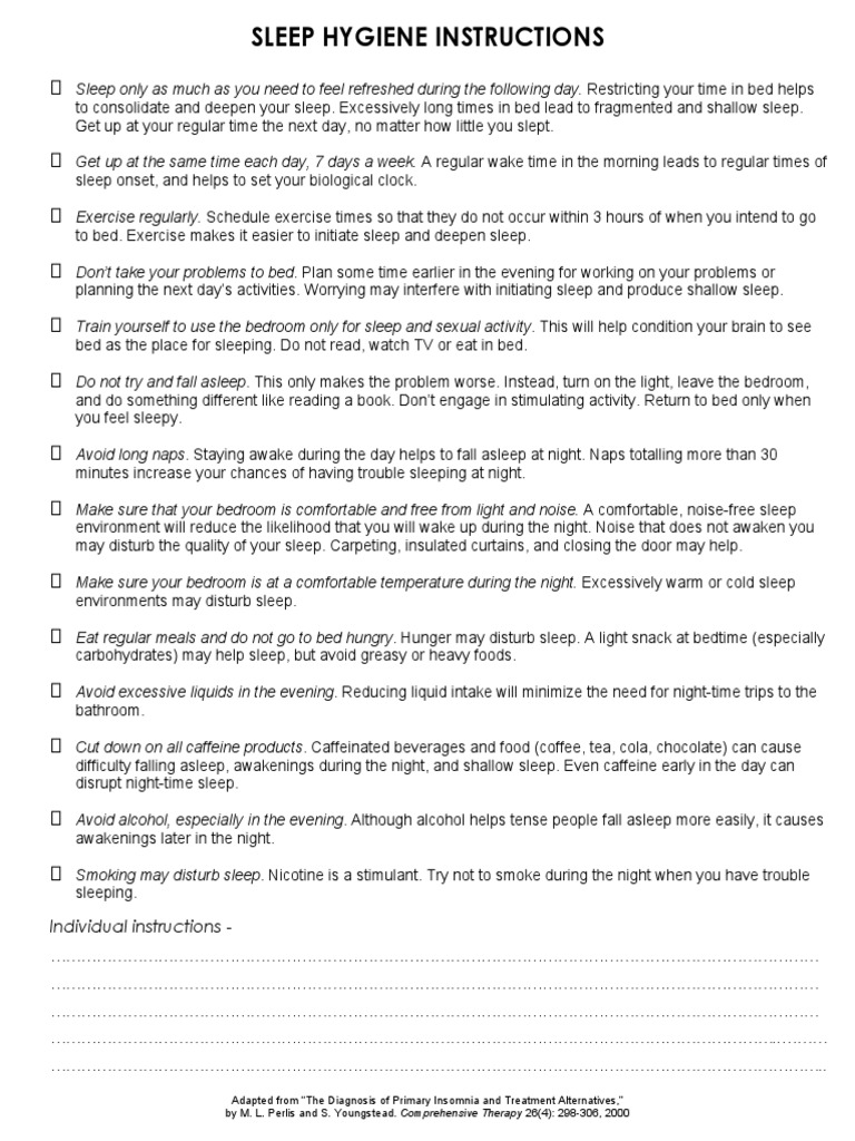 Sleep Hygiene | PDF