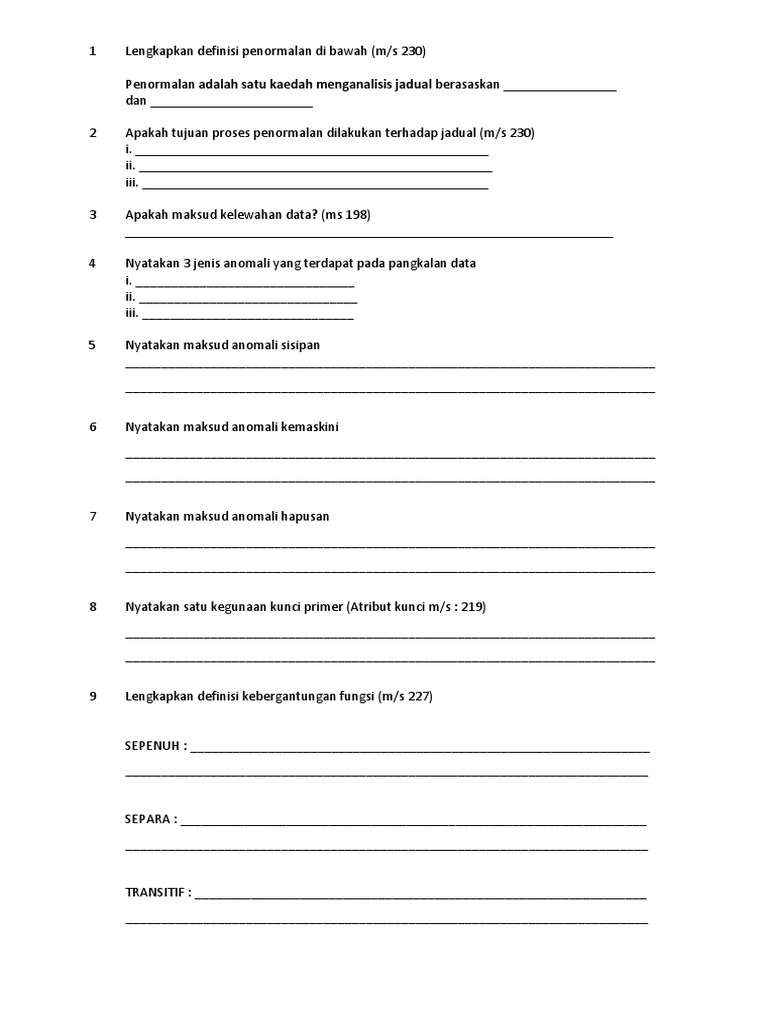 Latihan Penormalan | PDF