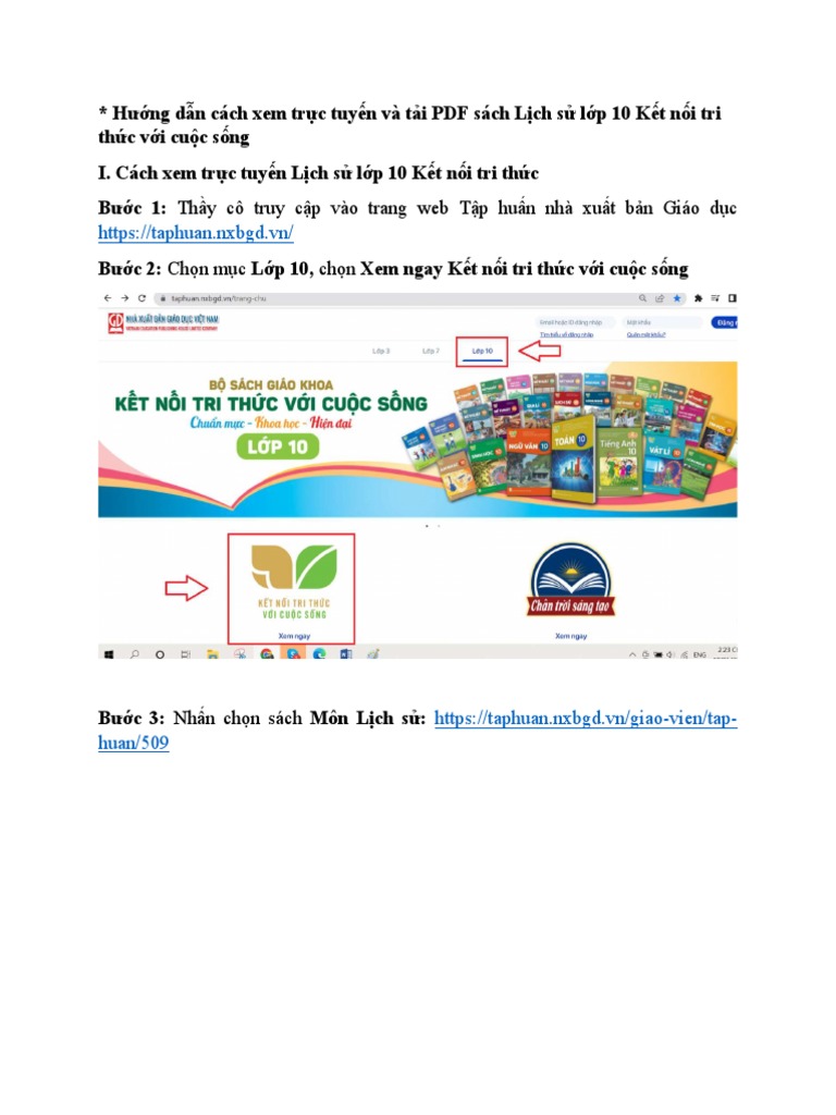 Xem Truc Tuyen Va Tai PDF Sach Lich Su Lop 10 Ket Noi Tri Thuc Voi Cuo | PDF