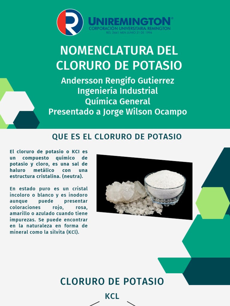Nomenclatura Cloruro de Potasio | PDF
