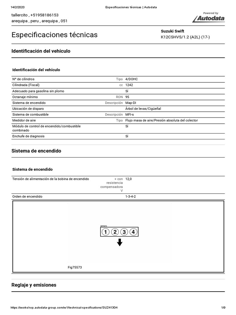Especificaciones Técnicas - Autodata | PDF