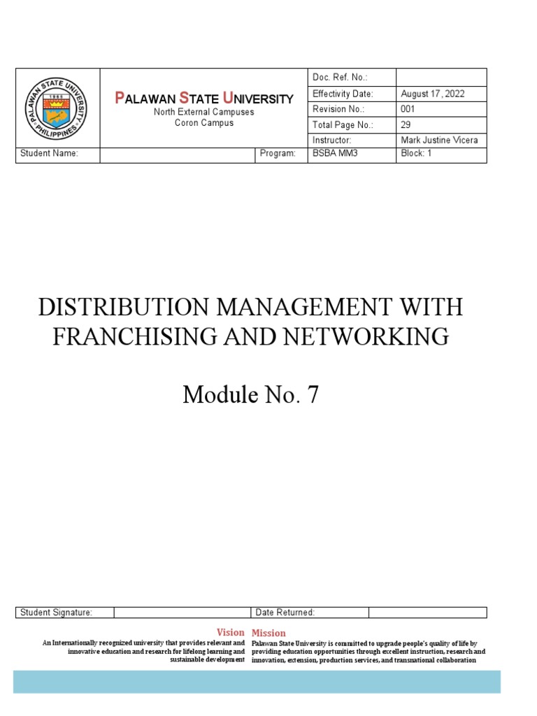 Distribution Management Module 7 | PDF