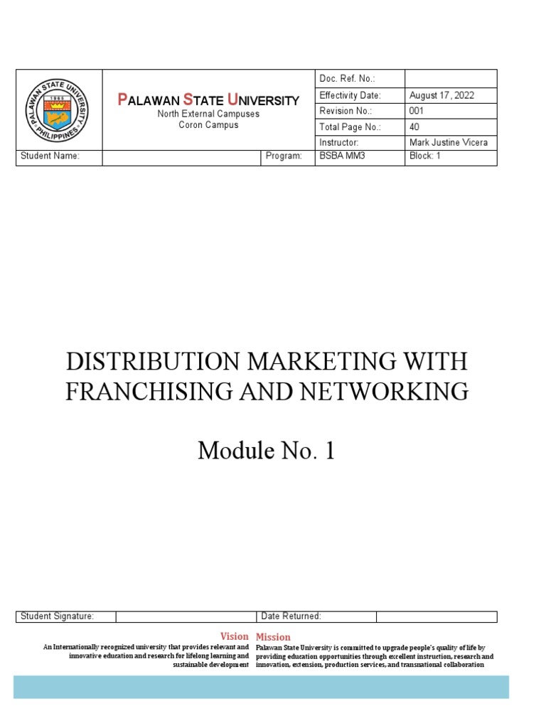 Distribution Management Module 1 | PDF