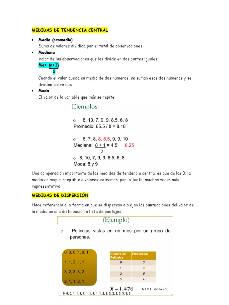 Tipos de Medias | PDF