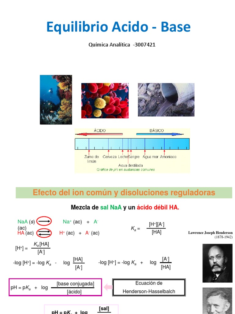 02 Equilibrio Acido Base y Volumetrias Clase Ep | PDF