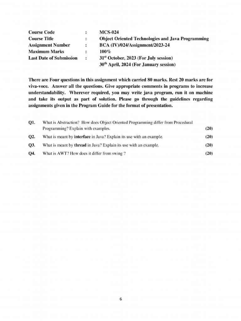 MCS-024 - Solved Assignment Ignou | PDF
