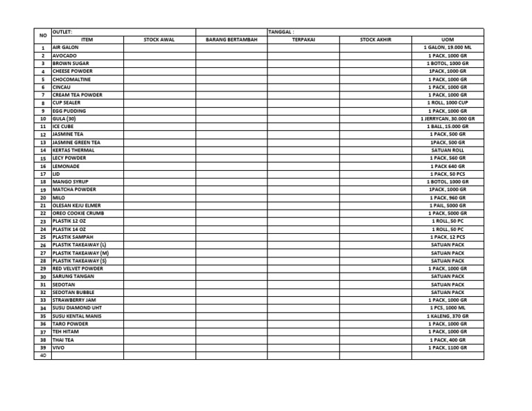 Form Inventory | PDF