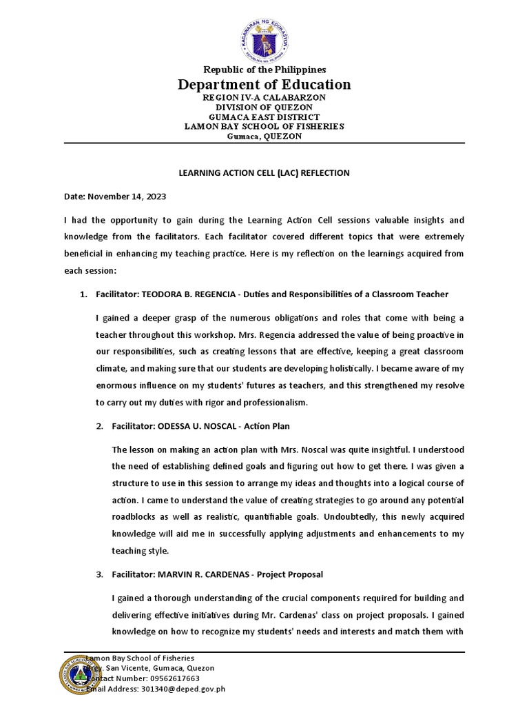 LAC Reflections | PDF