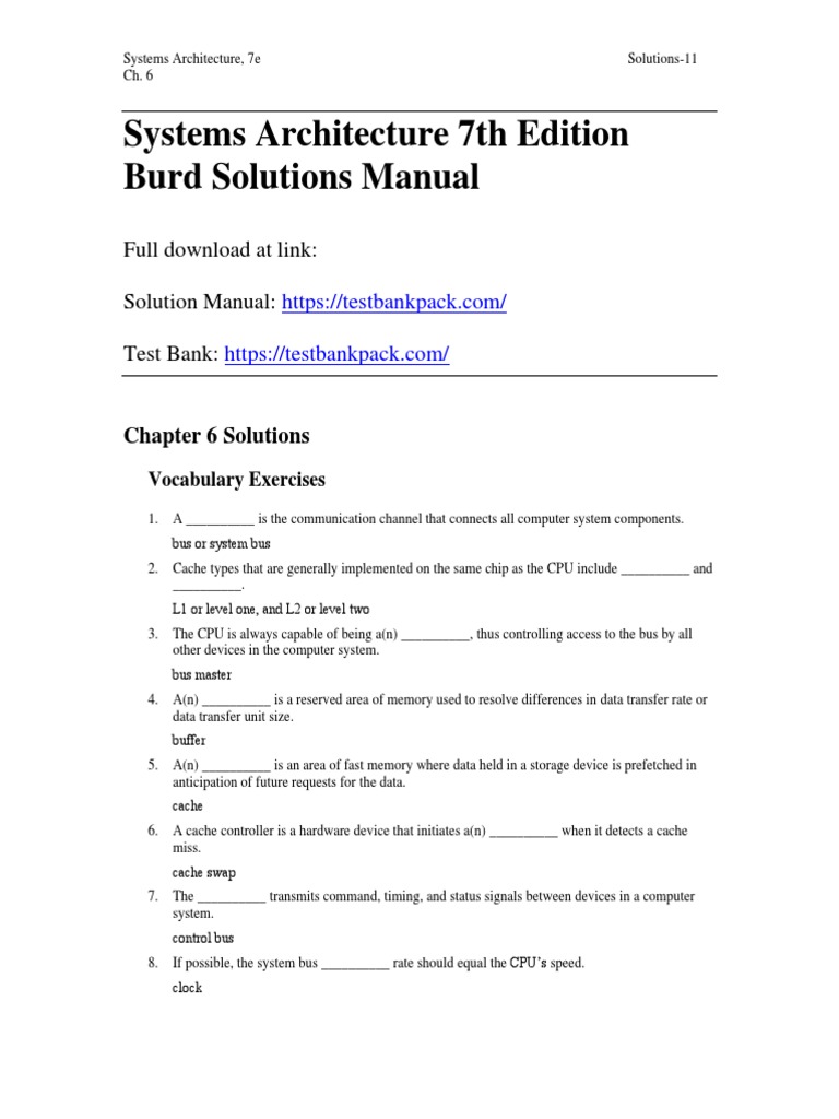 Systems Architecture 7th Edition Burd Solutions Manual Download | PDF