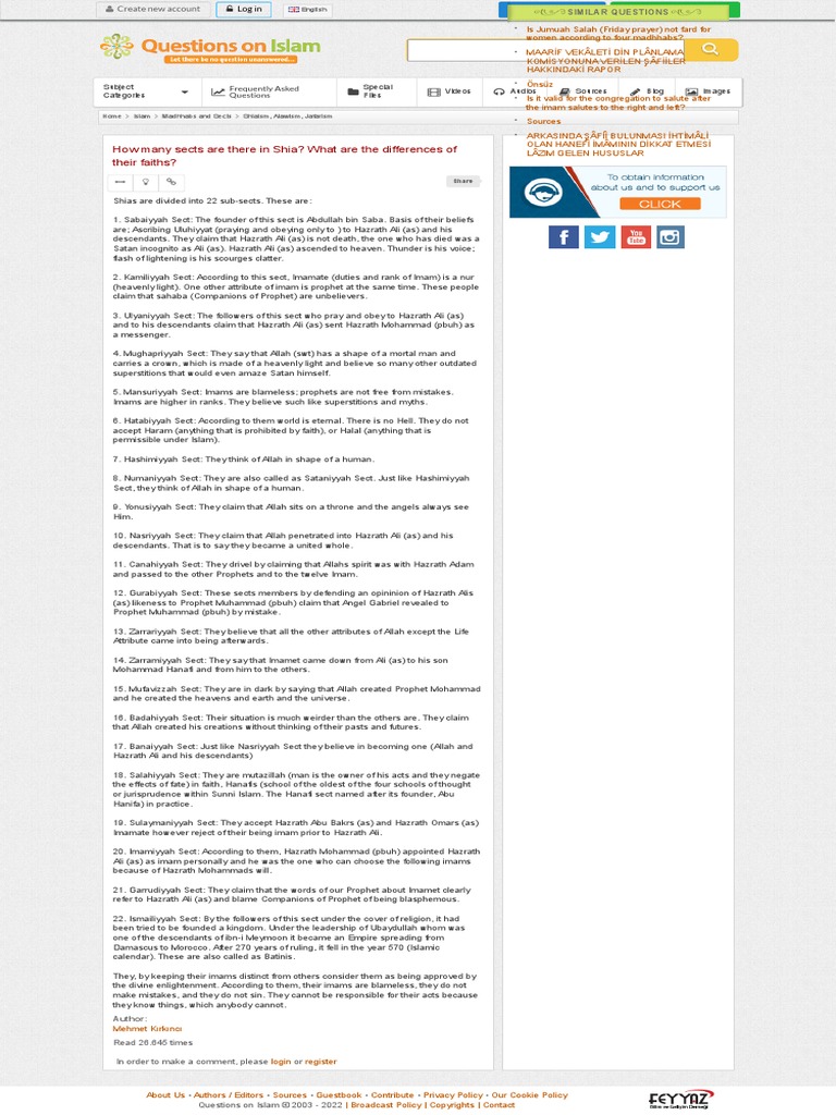 How Many Sects Are There in Shia - What Are The Differences of Their ...