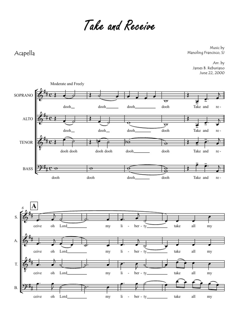 Take and Receive Satb Acapella | PDF