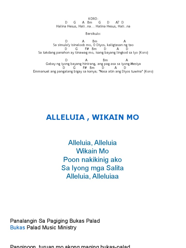 2nd Sunday of Advent Mass Song (Tagalog) | PDF