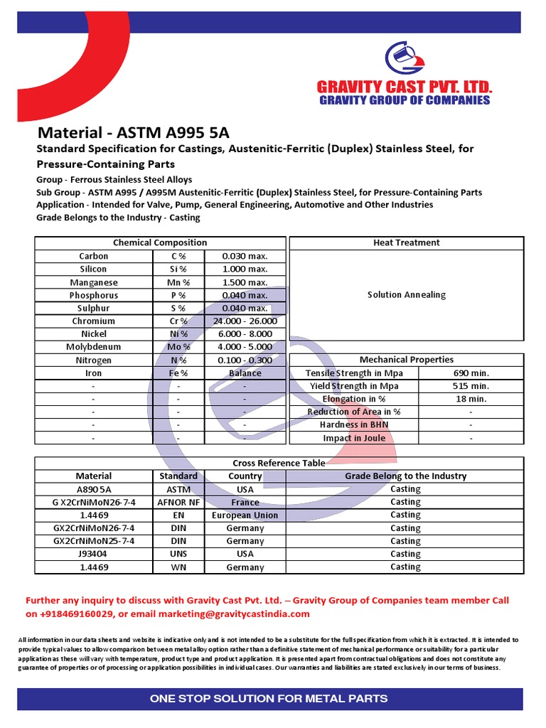 Astm A995 5a | PDF
