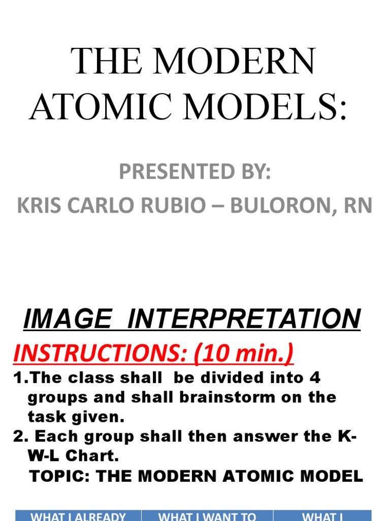 Concepts of Modern Atomic Model | PDF