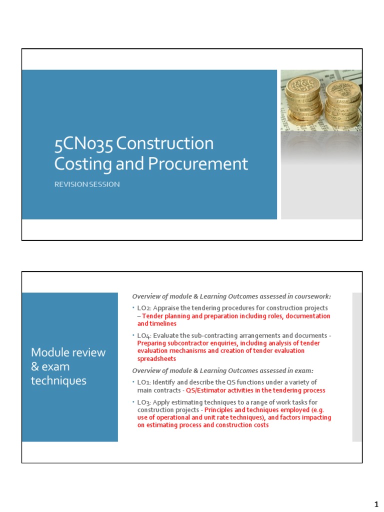 Construction Costing & Tendering Guide | PDF | Art | Technology & Engineering