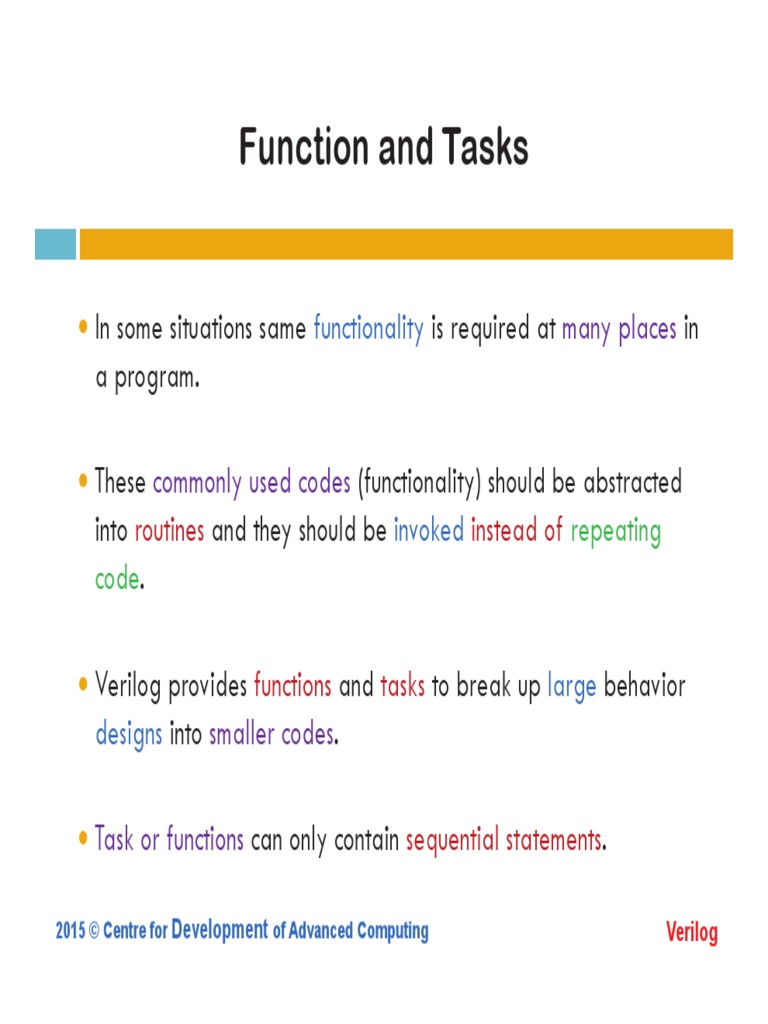2VERILOG Functions Tasks | PDF