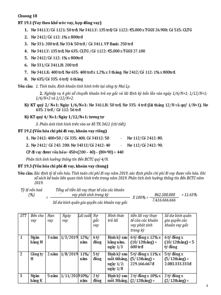 _Bài tập C18 KTTC3 (KTTC_NC1) | PDF