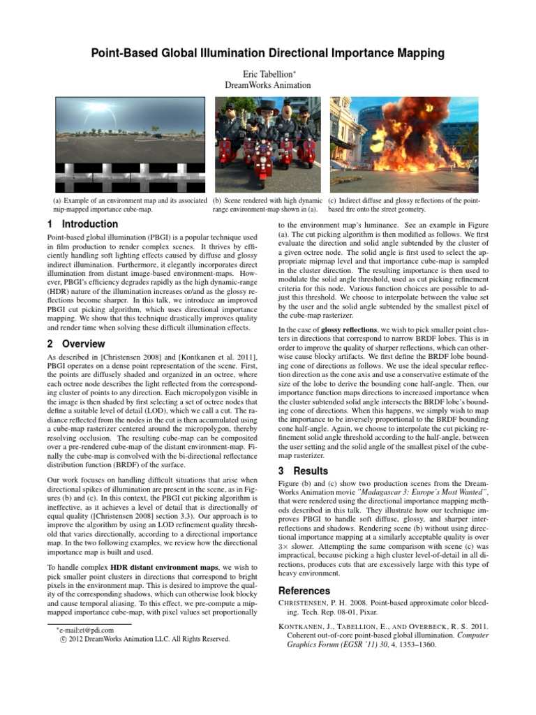 RAY - PBGI - PBGI Directional Importance Mapping - Eric Tabellion ...