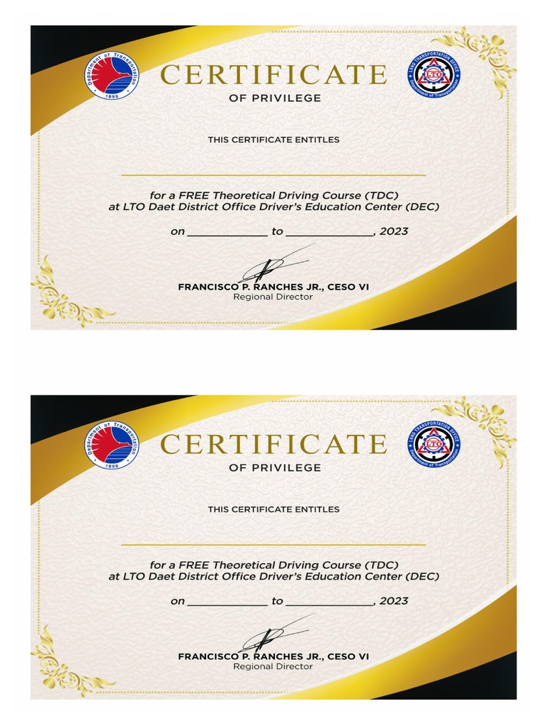 Certificate of Privilege | PDF