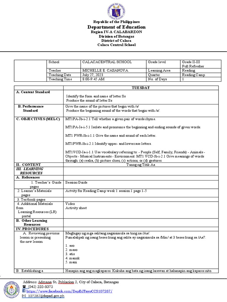 DLL-W1-S3-READING CAMP-FNAL (Repaired) | PDF