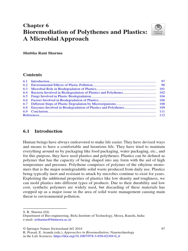 Bioremediation of Polythenes and Plastics A Microbial Approach | PDF