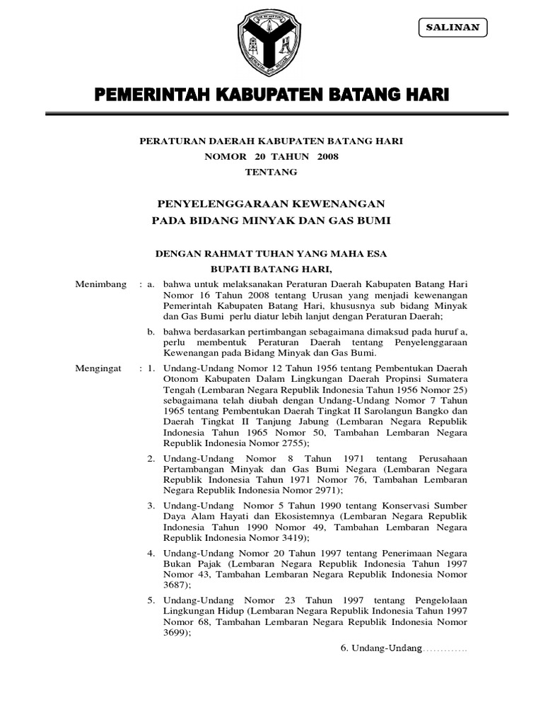 Perda Nomor 20 Tahun 2008 | PDF