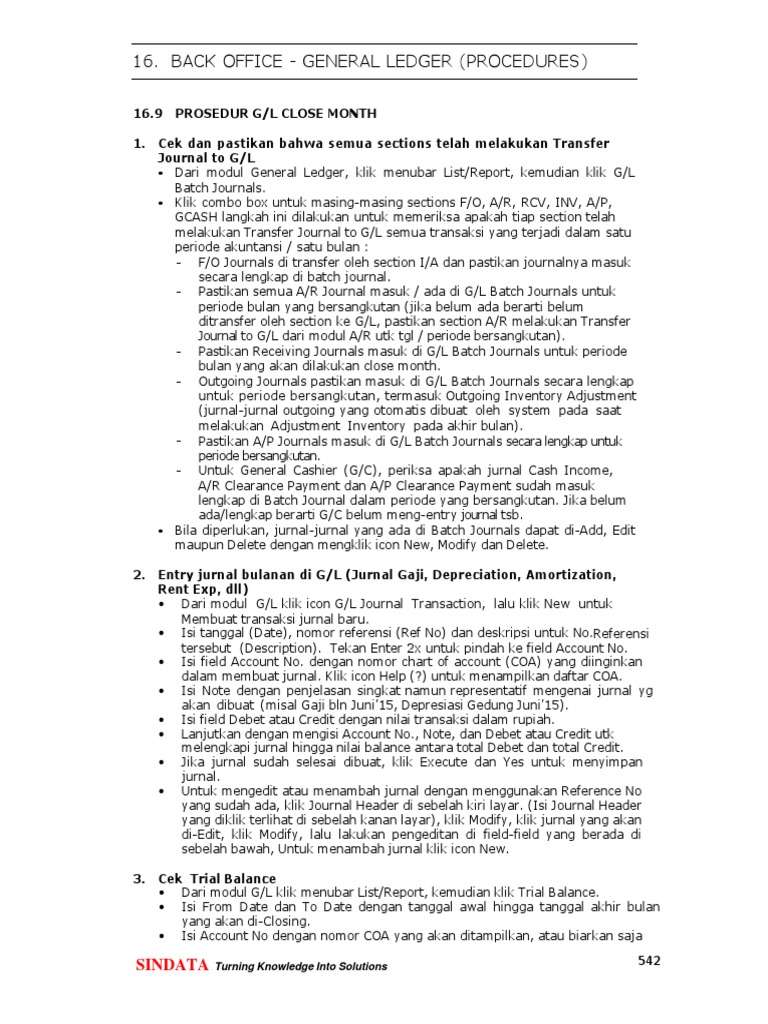 Manual VHP System - General - Ledger - Procedure - 16c | PDF