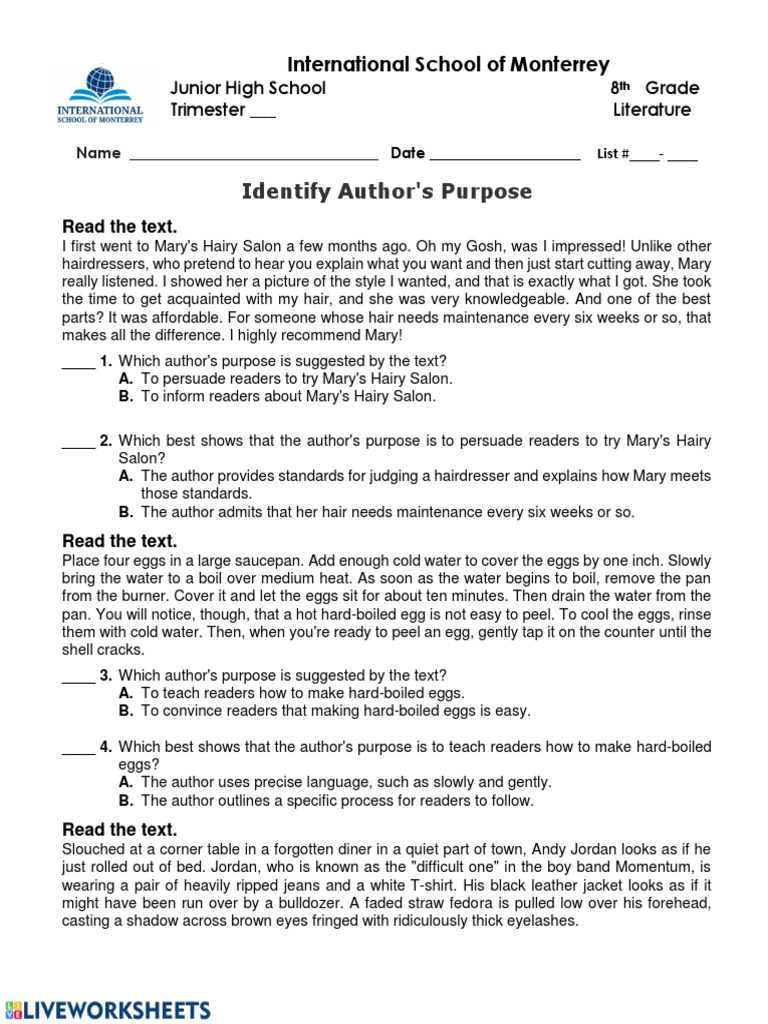 Author's Purpose | PDF