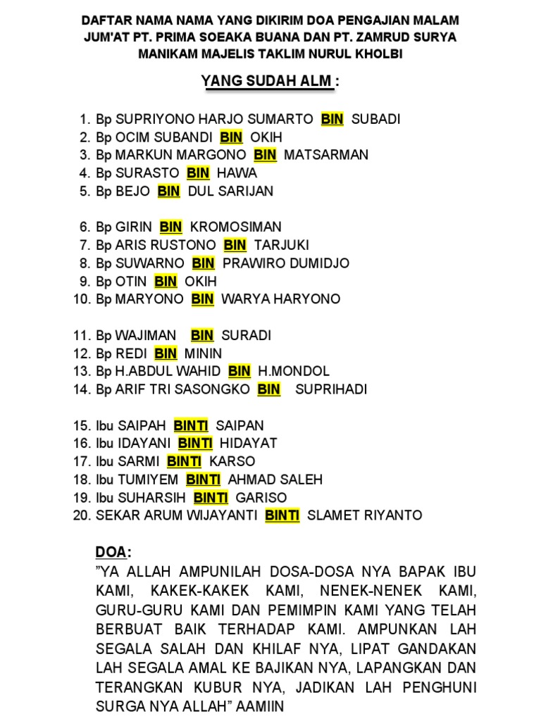 Yang Sudah Alm | PDF