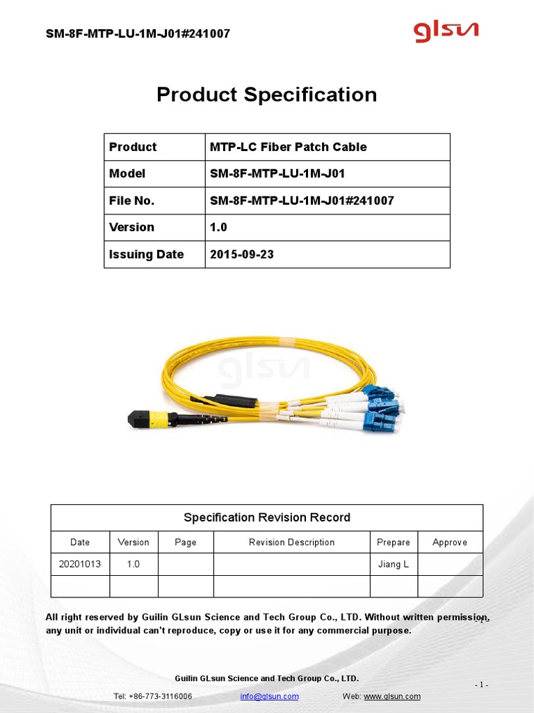 Os2 SM 8 Fiber MTP Female To LC Upc 1m Fiber Optic Patch Cable Data ...
