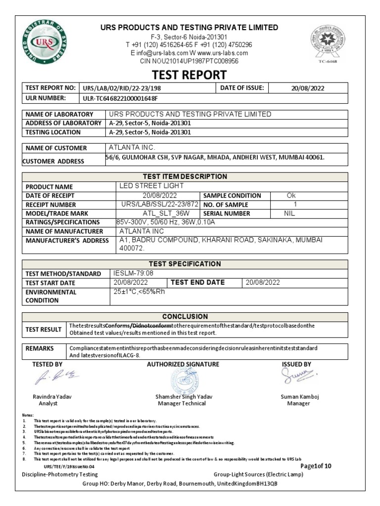36 W Test Report | PDF | Computers