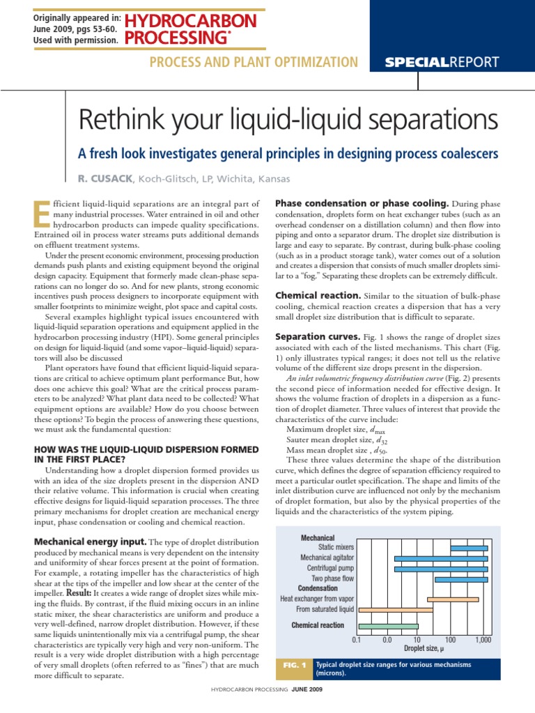 Rethink Your Liquid Liquid Separations | PDF