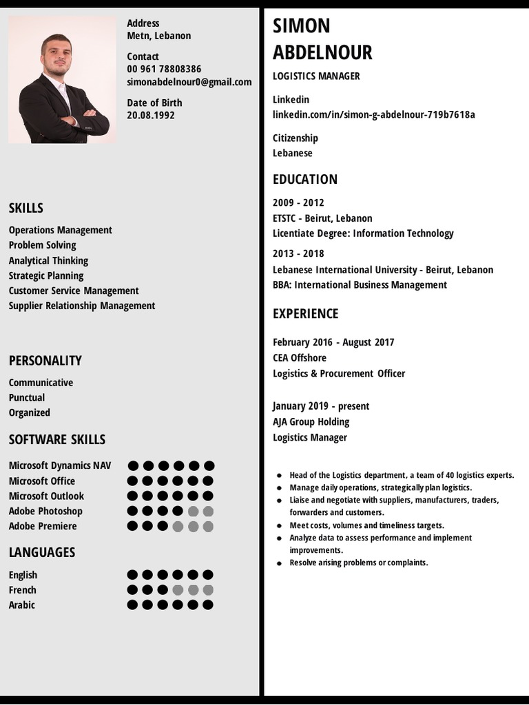 CV - Simon Abdelnour | PDF