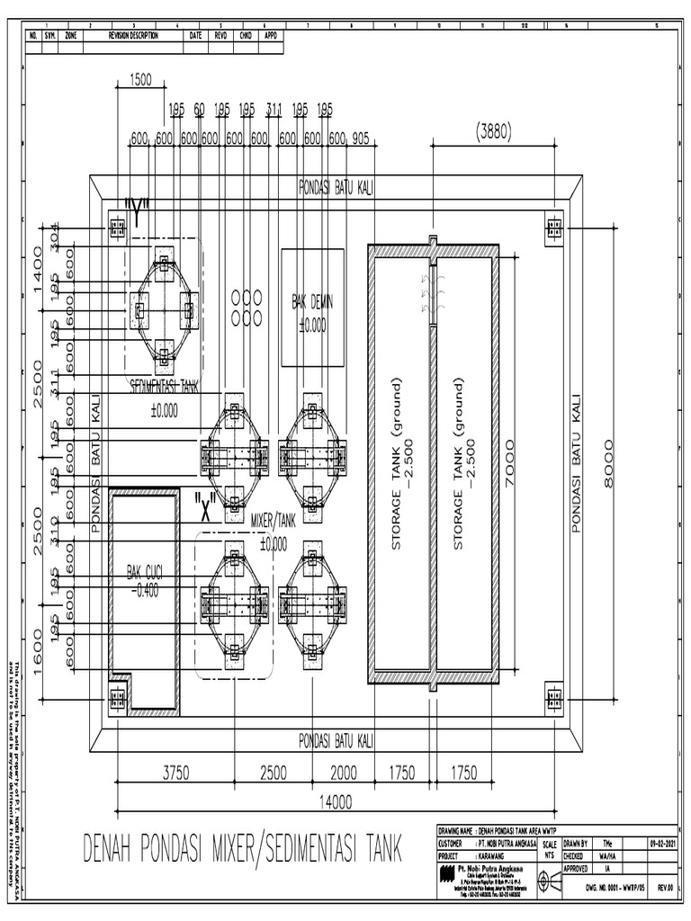 01 Pondasi Tanki Mixer & Sedimentasi WWTP R0 09-Feb-2021 | PDF