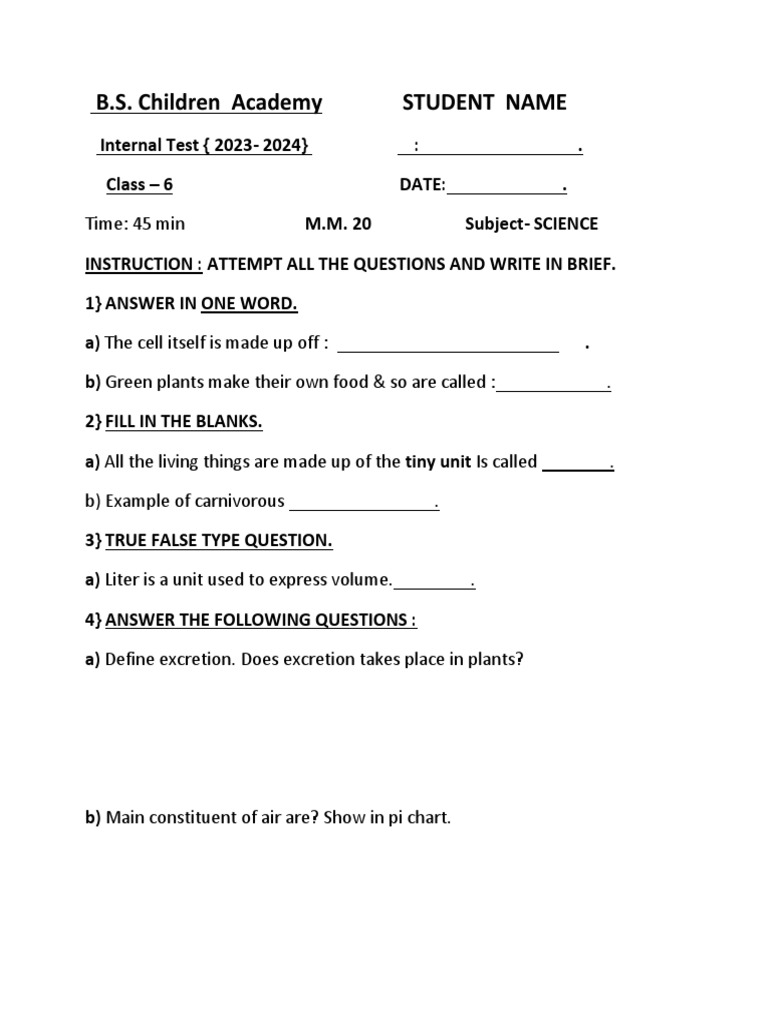 Class 6 Science PDF