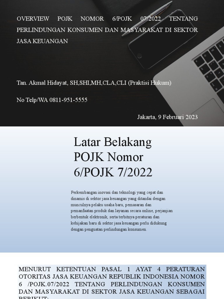 Overview Pojk Nomor 6pojk 072022-2 (1) | PDF