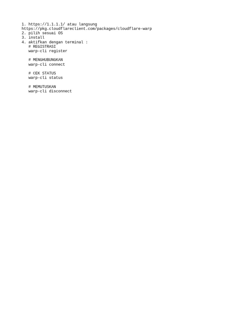 Install Cloudflare Warp Di Ubuntu Assist Ga Konek | PDF