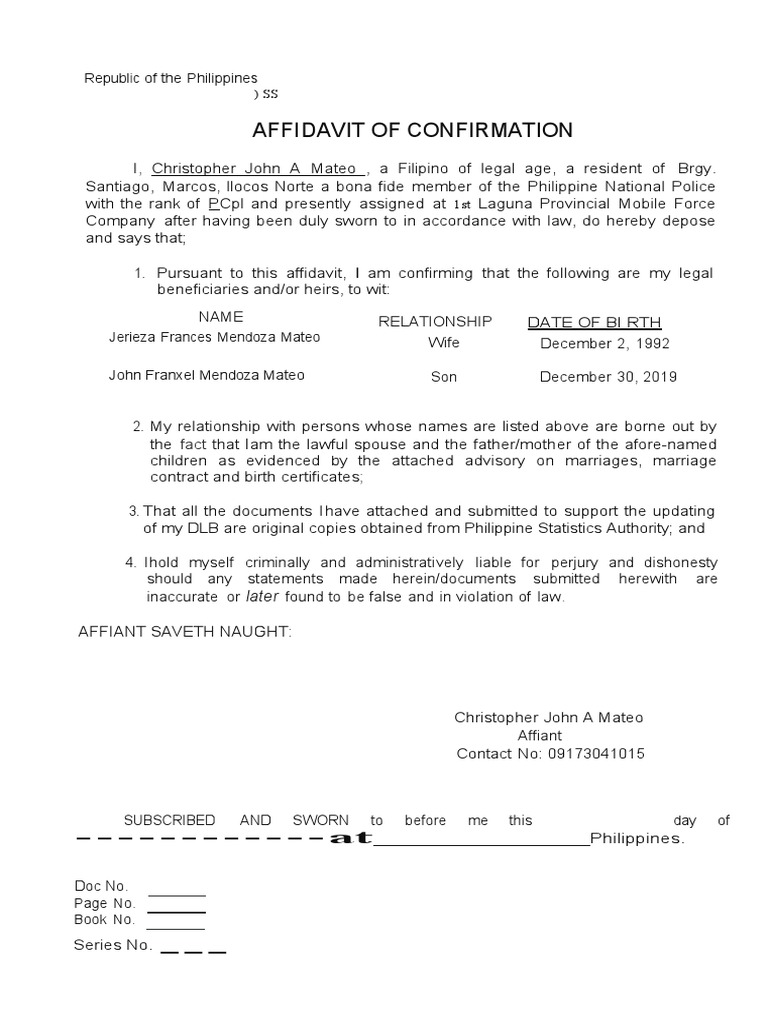 Affidavit 1 | PDF