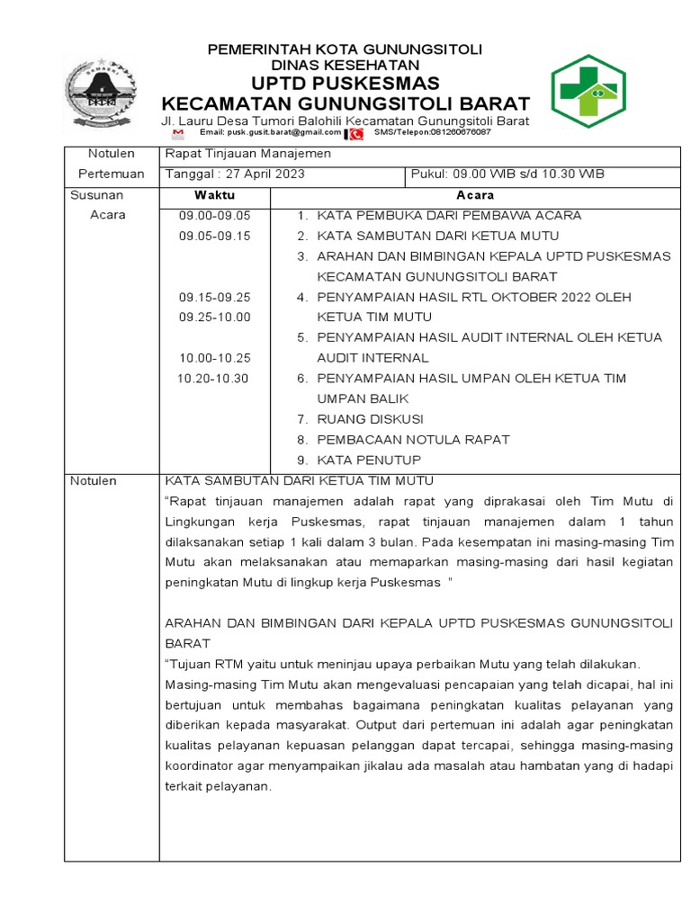 Notulen RTM April 2023 | PDF